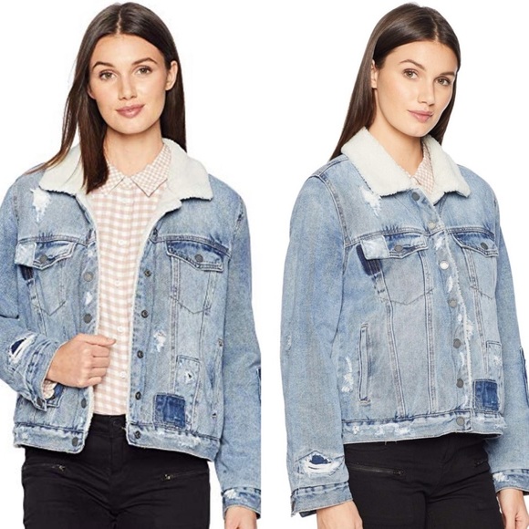 Blank NYC | Jackets & Coats | Blank Nyc Sherpa Jean Trucker Jacket ...